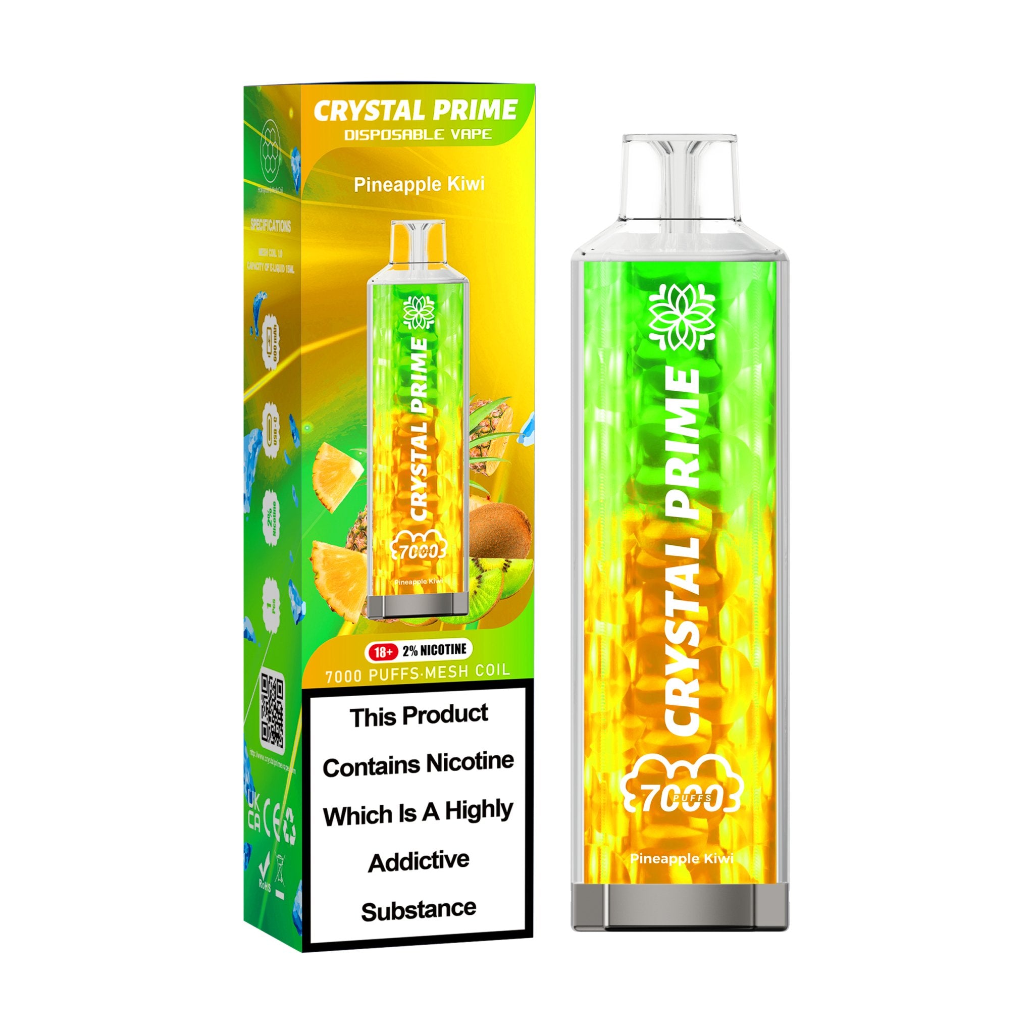 Crystal Prime 3d Effects 7000 Disposable Vape Puff Pod Box Of 10 Vape